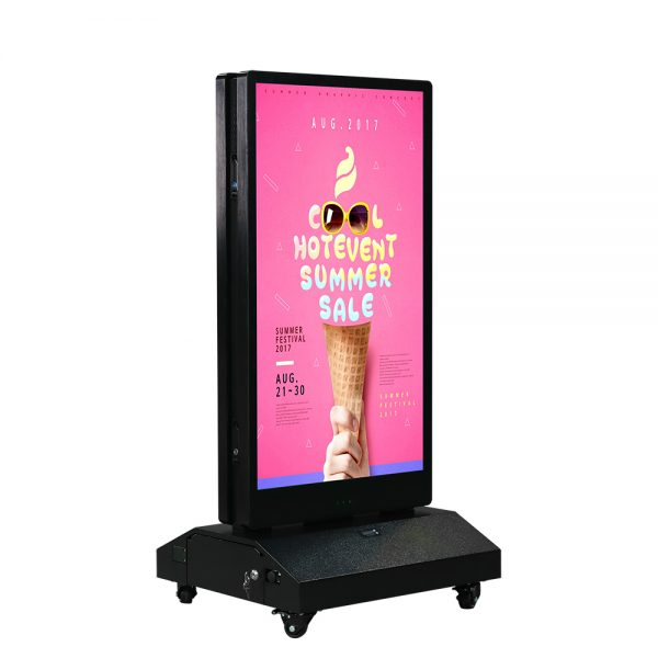 55“Lithium battery outdoor double-sided digital signage – axonlcd.com